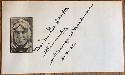 Record Setting Pilot George W. Haldeman Autograph | eBay