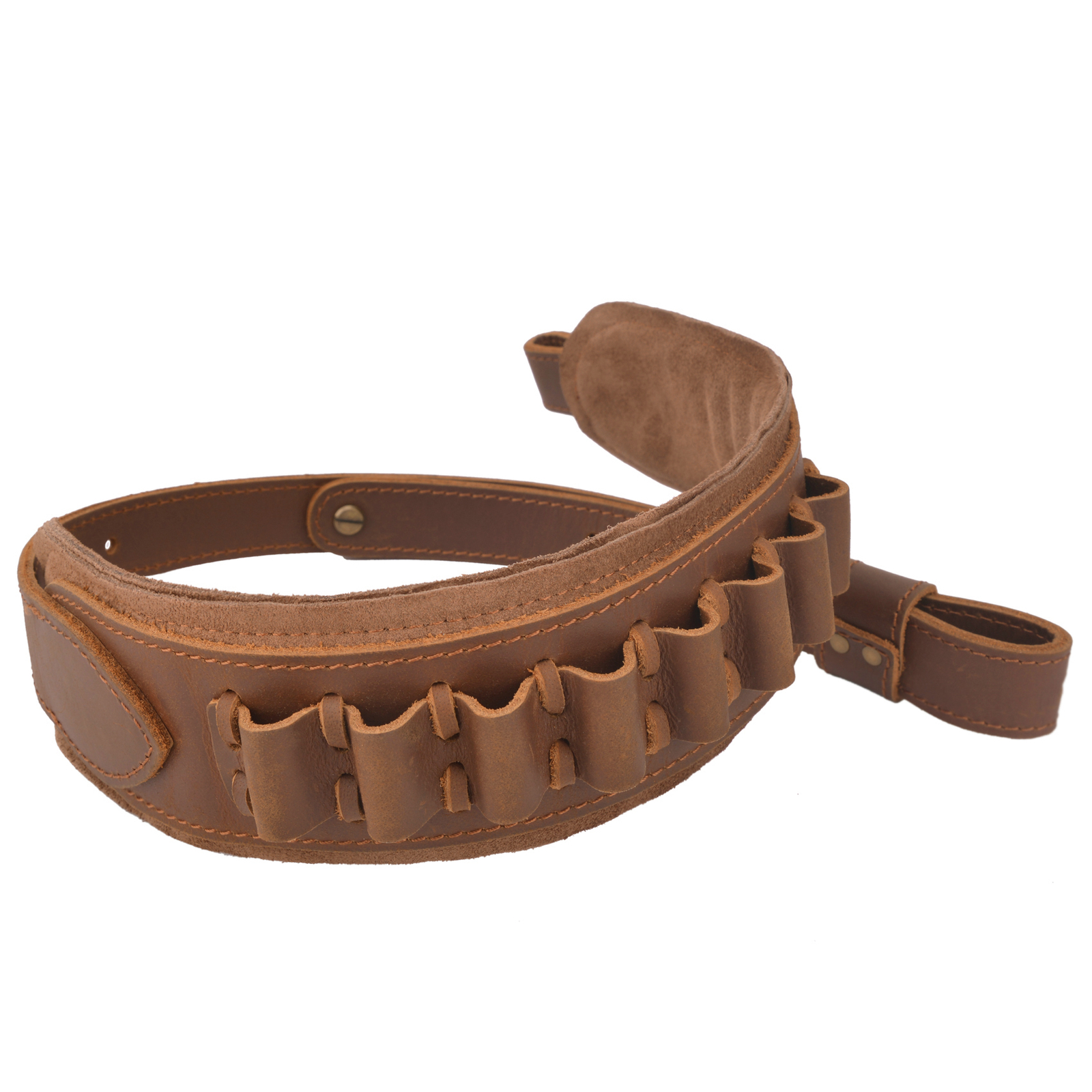 Buffalo Leather Rifle Shell Holder Gun Sling_Crazy Horse/Brown Handmade ...