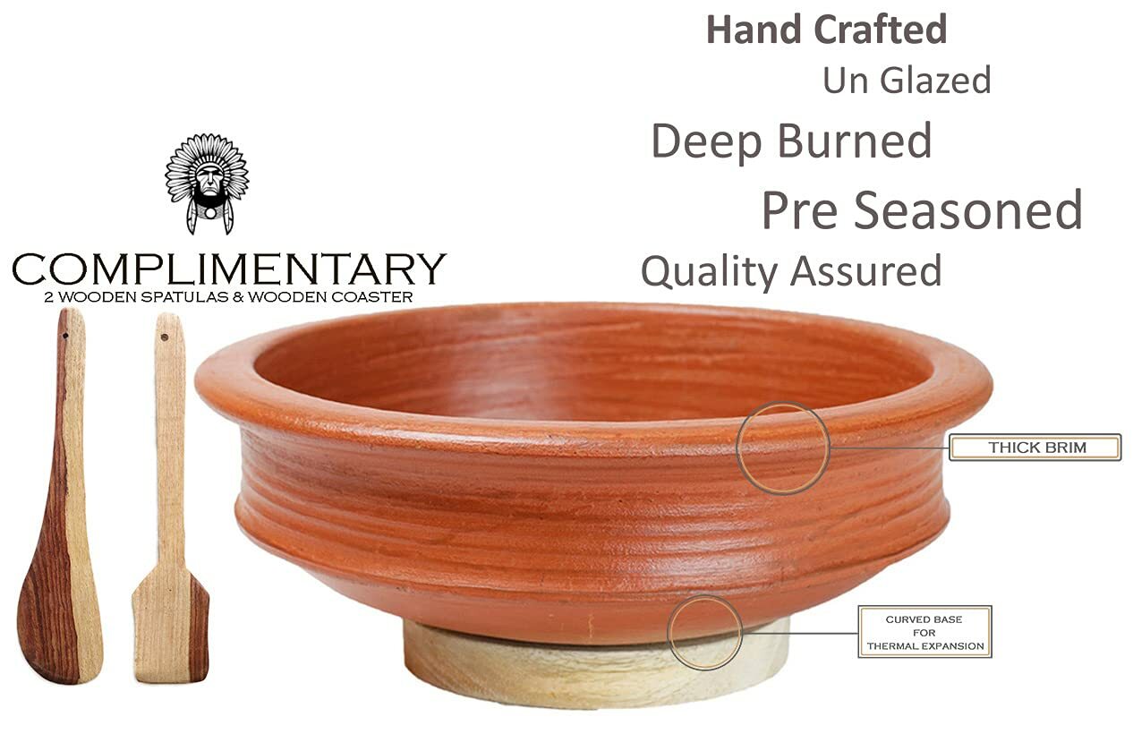 UNGLAZED TERRACOTTA CLAY EARTHEN HANDI / MUD POT FOR COOKING & SERVING ...