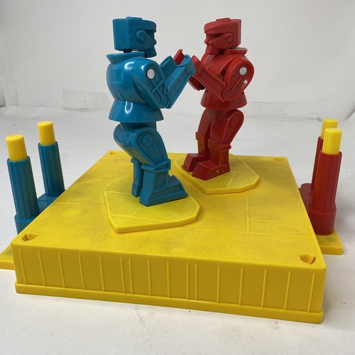 2001 Vintage Rock'Em Sock'Em Robots by Mattel Game Blue Bomber & Red ...
