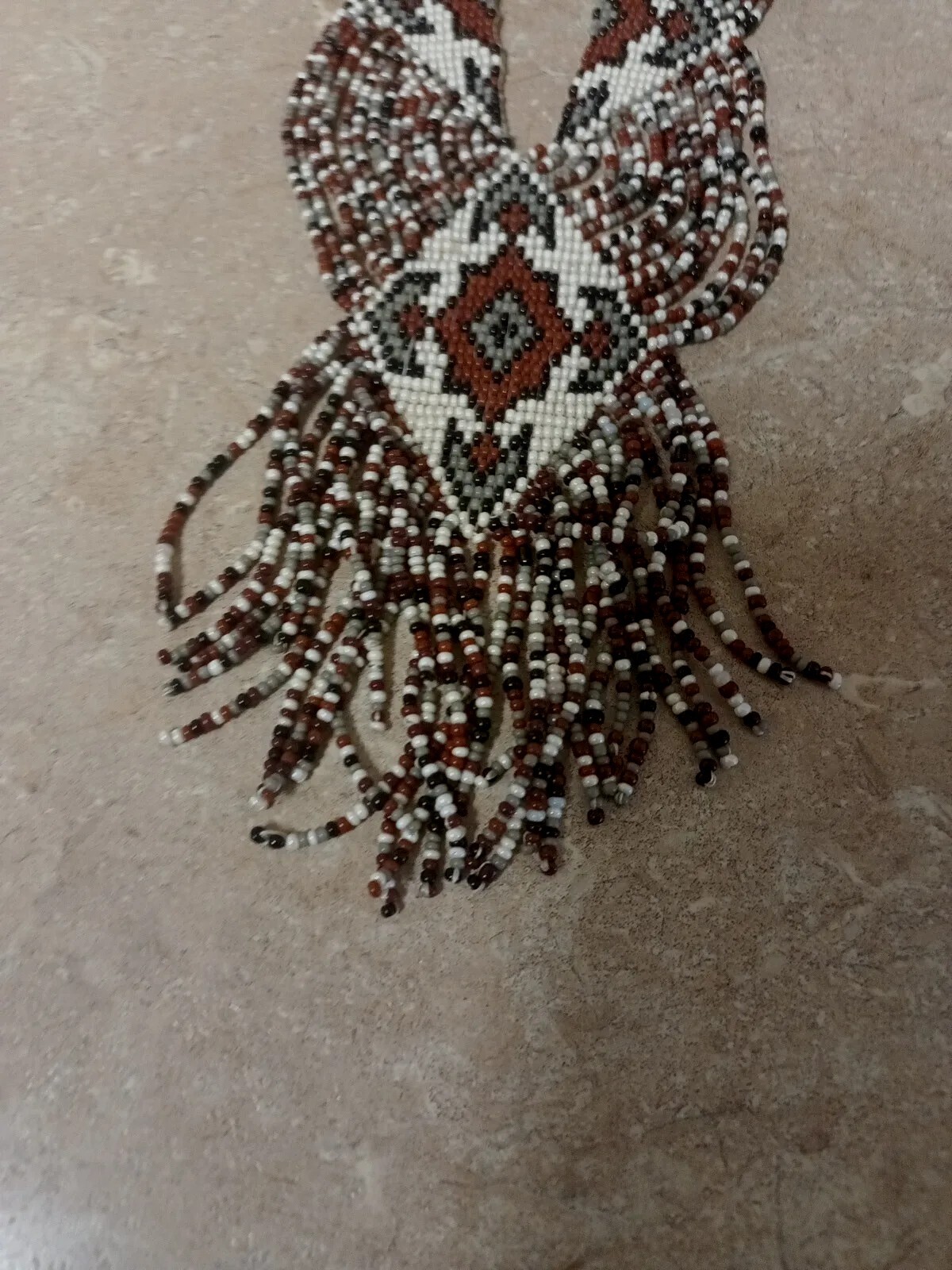 Beautiful Native American Seed Bead Handmade Necklace - Gem
