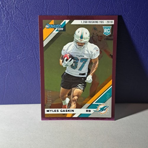 #281 Myles Gaskin Miami Dolphins 2019 Panini Donruss Rookie Stat Line ...