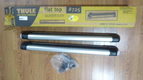 New Thule 725 FlatTop 6 Ski Roof Rack Snow Board Locking W/ Mount ...