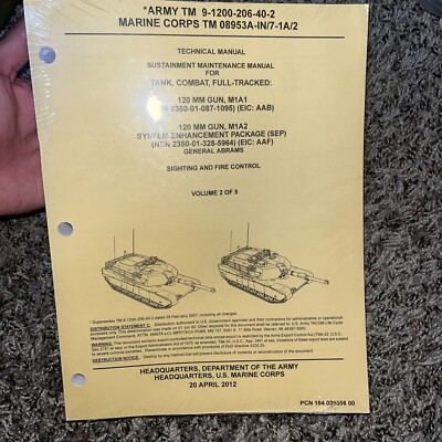 Army TM 9-1200-206-40-2 Tank, Combat, Full-Tracked | eBay