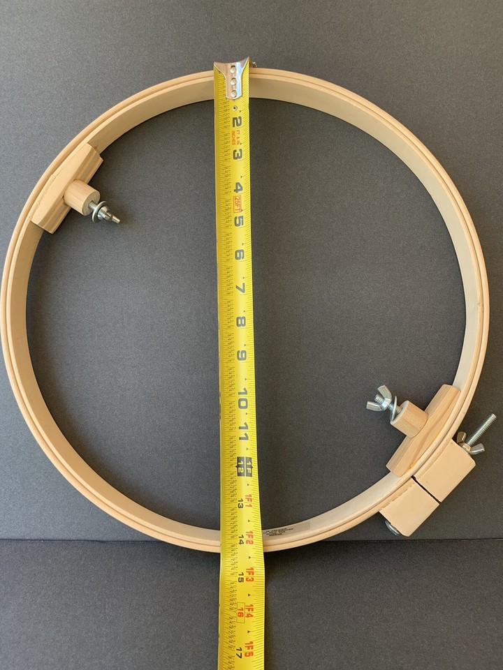 Hinterberg Design 17" Adjustable Needlework Hoop Free-Standing Wooden ...
