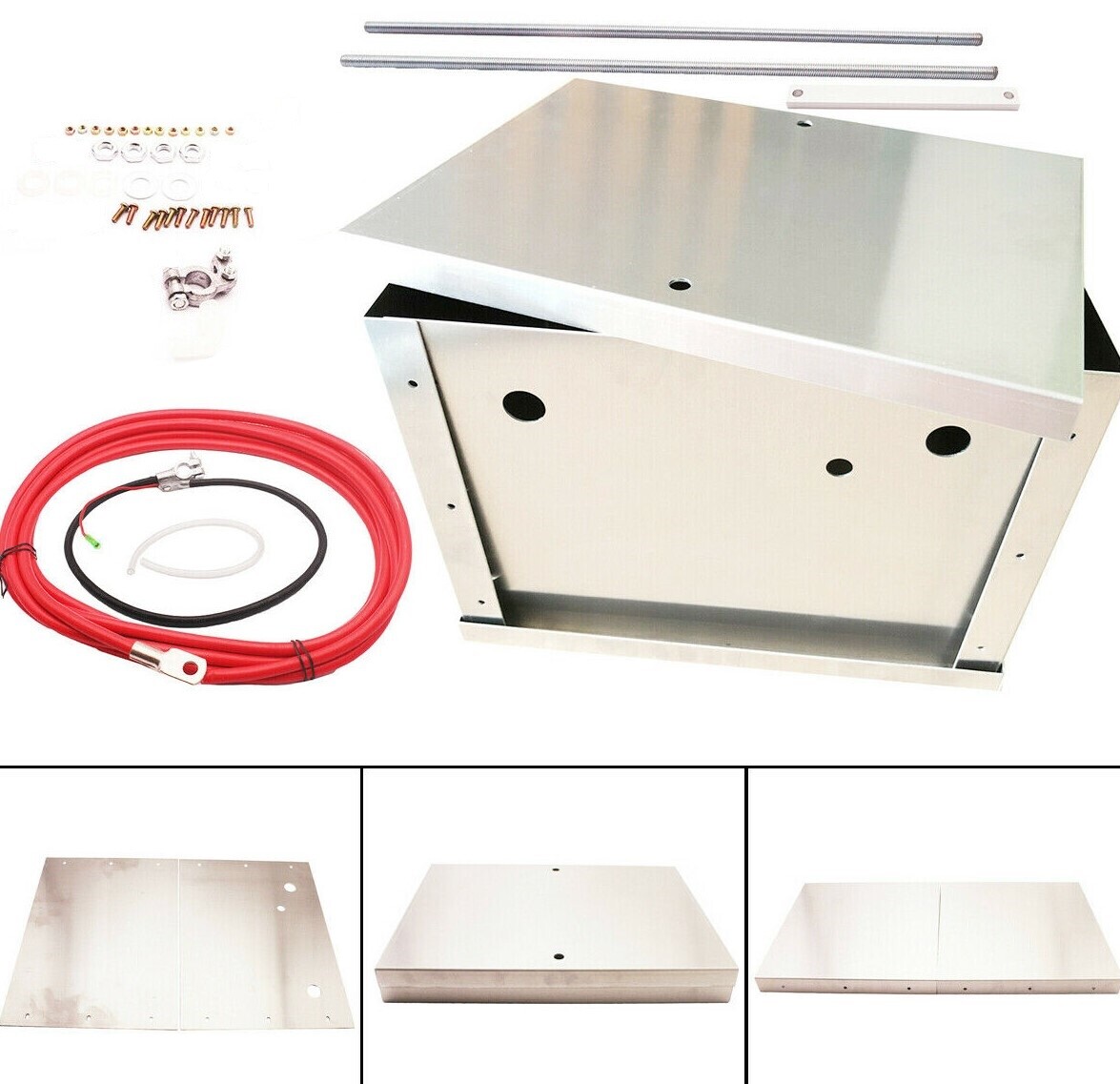 FULL Aluminum Battery Box Relocation Kit Universal Polished SHIPS FROM ...