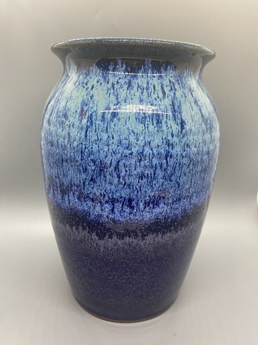 Ty Olson Pottery Stoneware Vase Blue Purple | eBay