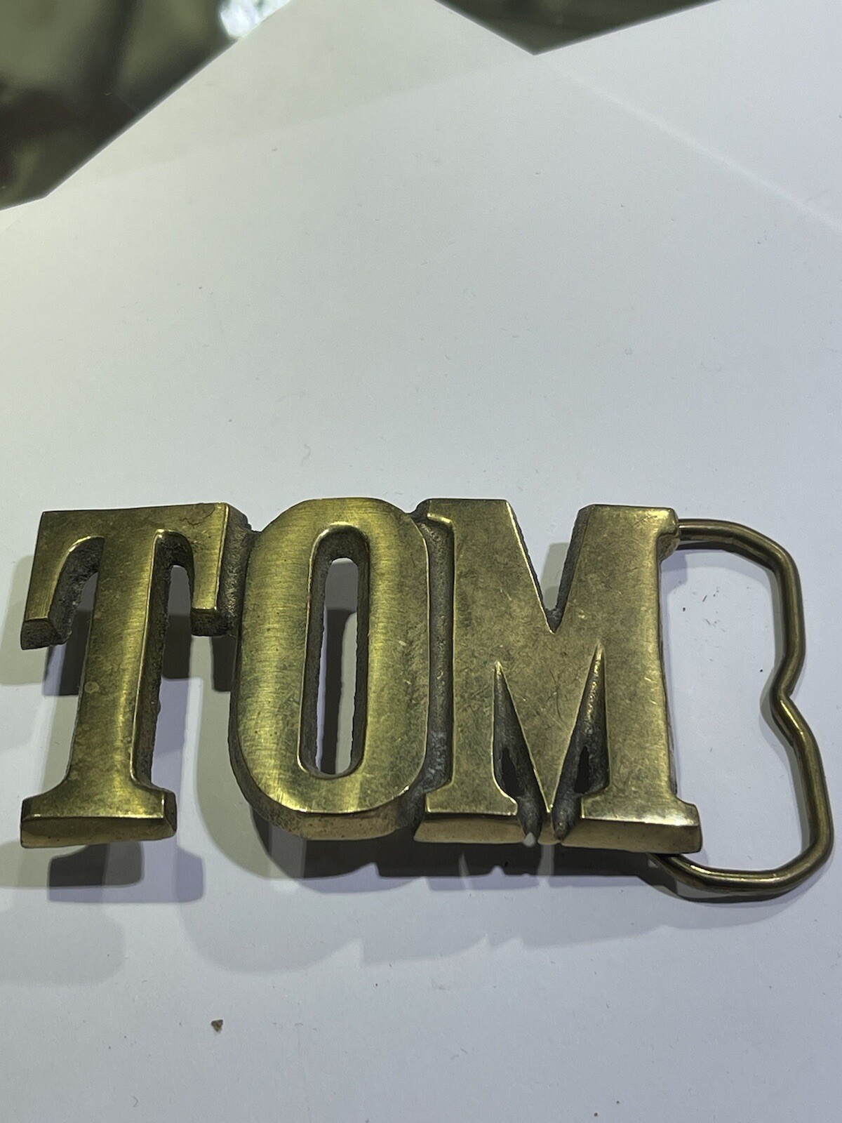 Large TOM Vintage name custom SOLID BRASS cutout BE… - Gem