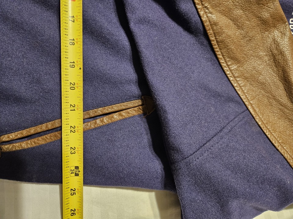 Notre Dame Football Leather/Wool Letterman Style Jacket Men's L | eBay