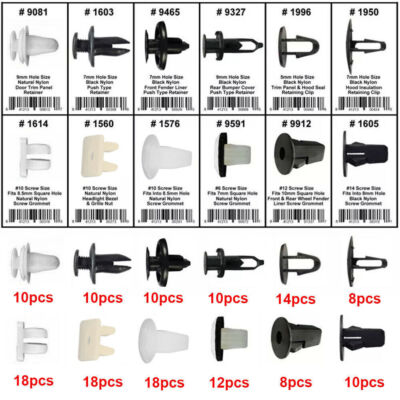 146PC For Toyota Fender Door Hood Bumper Trim Clip Retainer Fastener ...
