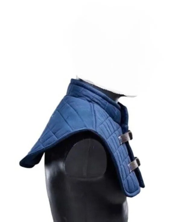 Large Blue Michael Cotton Padded Gorget - Medieval Arming Collar for ...