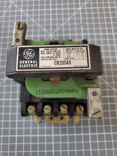 GENERAL ELECTRIC CR205A0, CONTACTOR, 3P, 60HZ, 10A, 600VAC #235464 | eBay