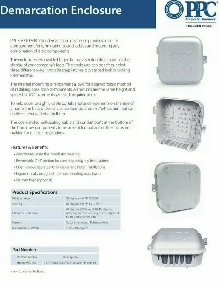 Xfinity Comcast Outdoor House Box Weatherproof Enclosure Coaxial Cable ...