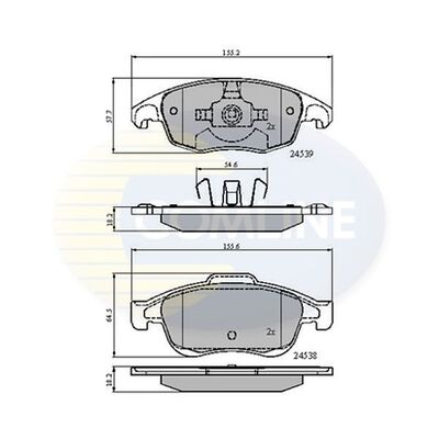 Brake Pads Set Front CBP01719 Comline 1611838580 1617272980 1623816280 ...