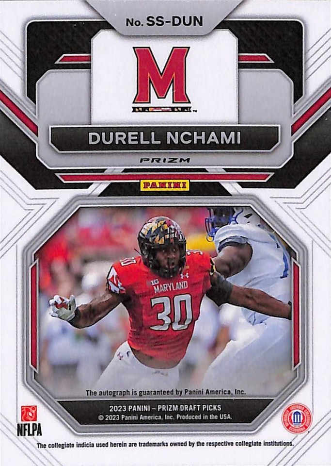 2023 Panini Prizm Draft DURELL NCHAMI Maryland Gold Ice Prizm AUTO | eBay
