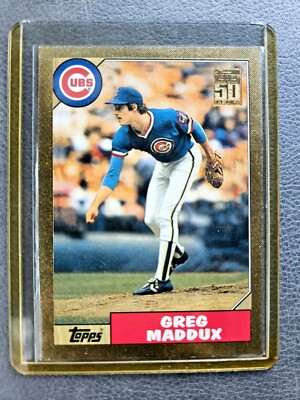 RARE Chicago Cubs Pitcher Greg Maddux Rookie 1987 Topps Baseball Card ...