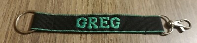 New Greg Personalized Keychain Black and Green | eBay
