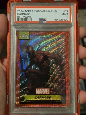 2024 Topps Chrome Marvel CARNAGE - Red Wave 5/5 - OMEGA PSA 9 💣💥 | eBay