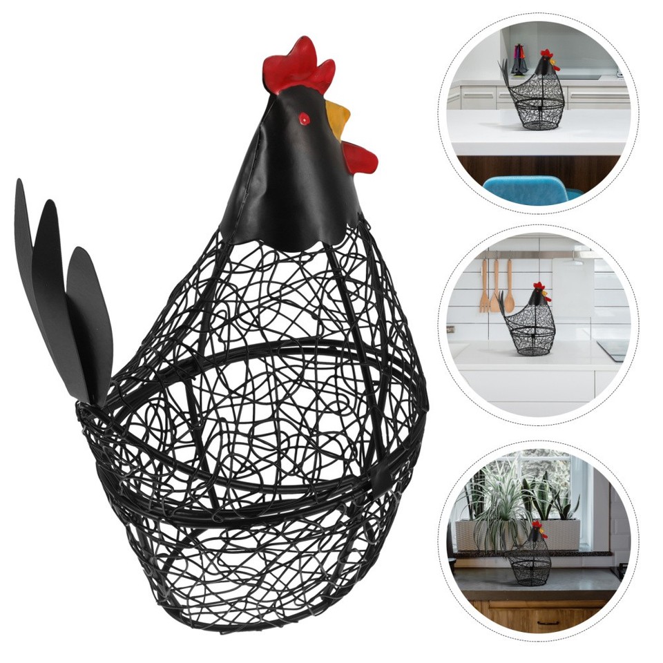 Chicken Egg Basket Holder Metal Wire Fresh Egg Gathering Basket in ...