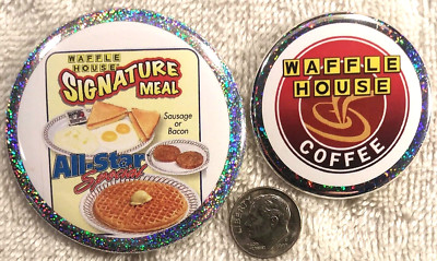 Waffle House PIN BUTTON SET Signature Meal Coffee American Fast Food ...