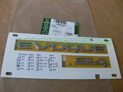 GENUINE LAND ROVER TAILGATE NAME PLATE EVOQUE SILVER TRUNK BADGE S14 ...