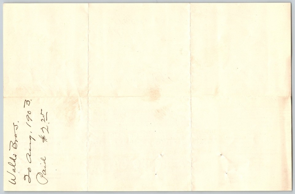 Waldo Brothers Sewer Drain Pipe Boston, MA 1903 Billhead Geo. M. Rogers ...