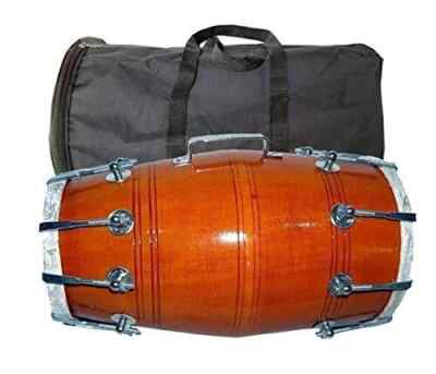Musical Dholak Instrument Drum Nuts & Bolt With Kit Carry Bag ...