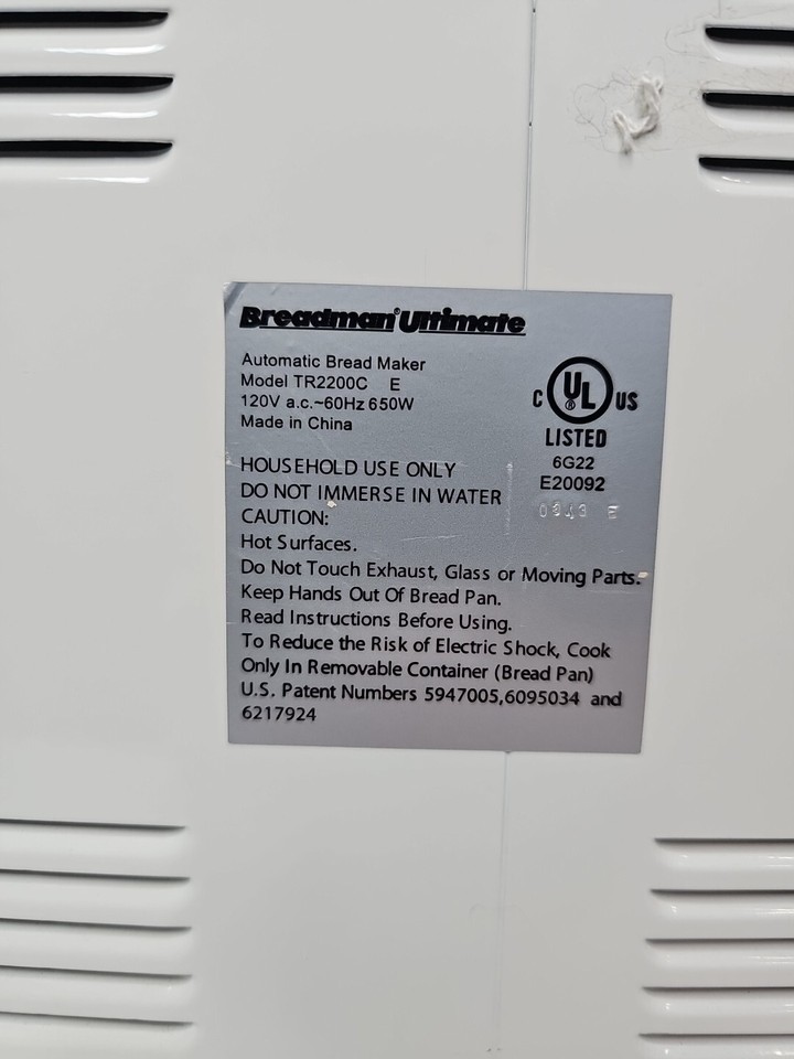 Breadman Ultimate TR2200C Automatic Bread Making Machine | eBay