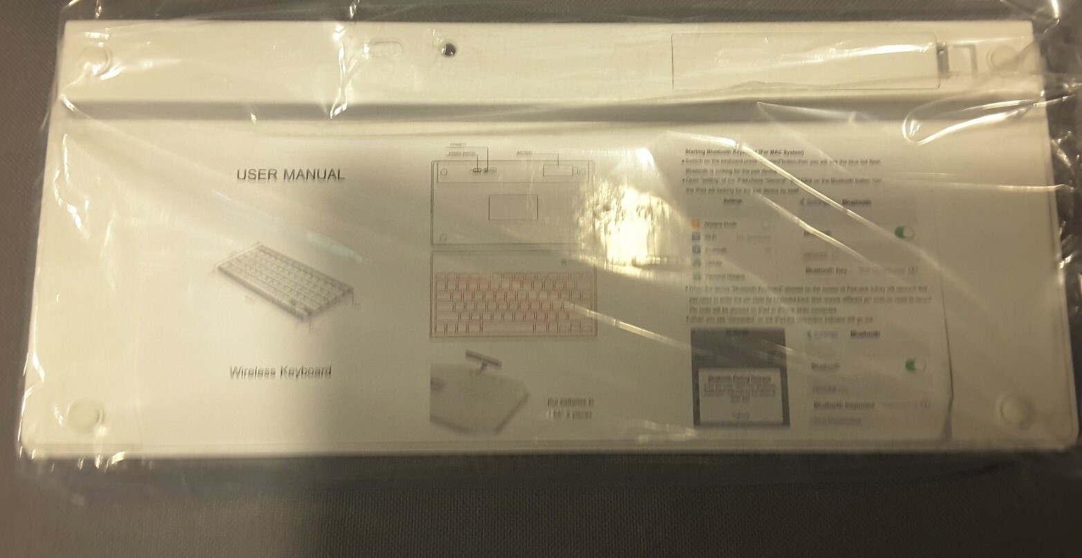 WIRELESS SLIM WHITE KEYBOARD - Bluetooth BKC001..NEW...MAC/ANDROID ...