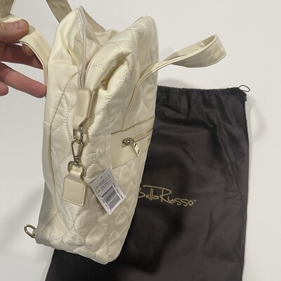 Bella Russo 14.4” Tote Backpack Shoulder Bag With Dustbag Cream NWT ...