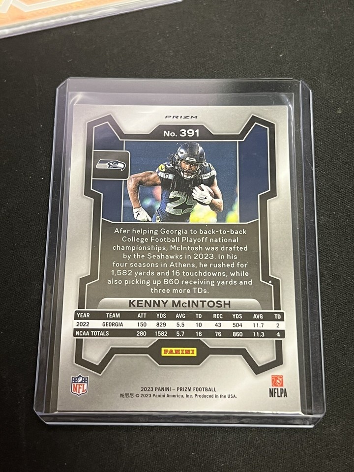 2023 PANINI PRIZM FOOTBALL KENNY MCINTOSH ORANGE LASER ROOKIE CARD #391 ...