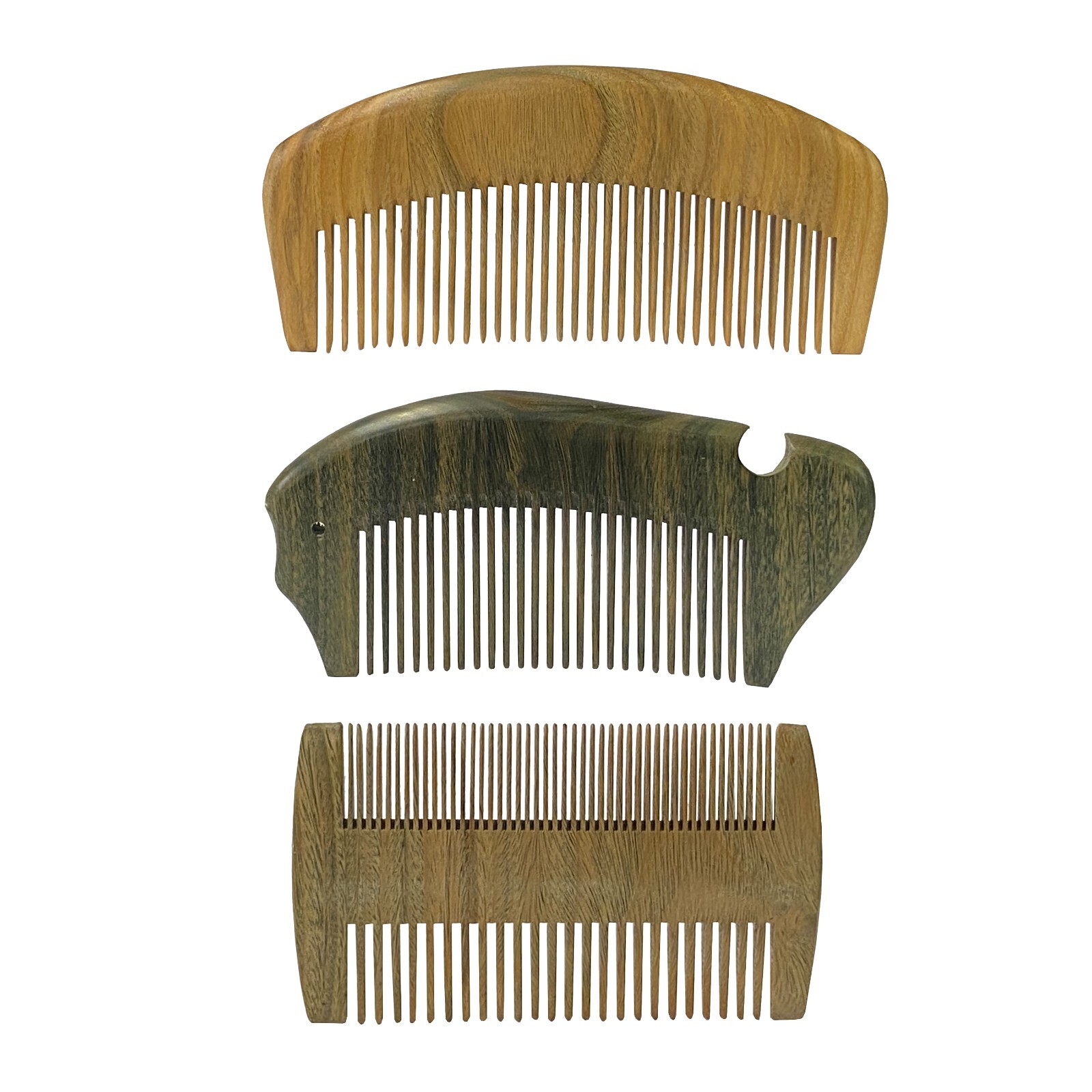 Set of 3 Chinese Brown Handmade Wood Simple Flat Top Combs ws2525 | eBay