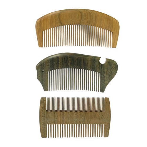 Set of 3 Chinese Brown Handmade Wood Simple Flat Top Combs ws2525 | eBay