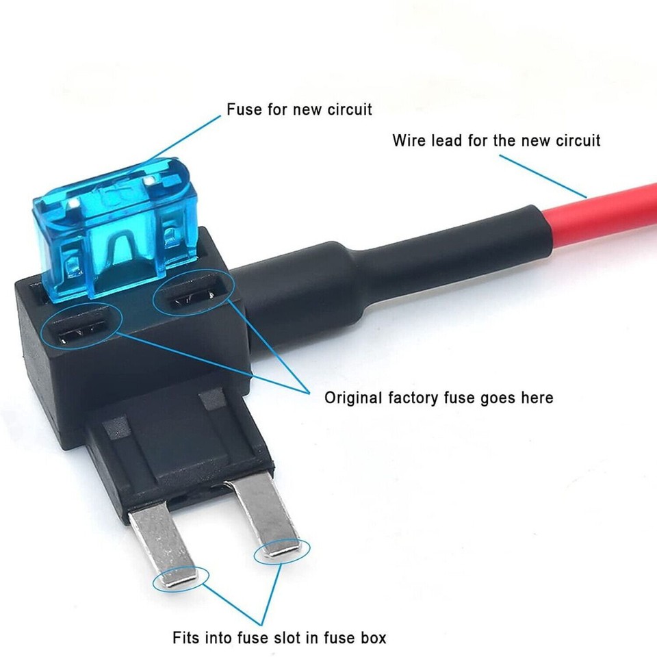 5x Add A Circuit Piggy Back Fuse Tap Mini 15 AMP Blade Fuse Holder ATM ...