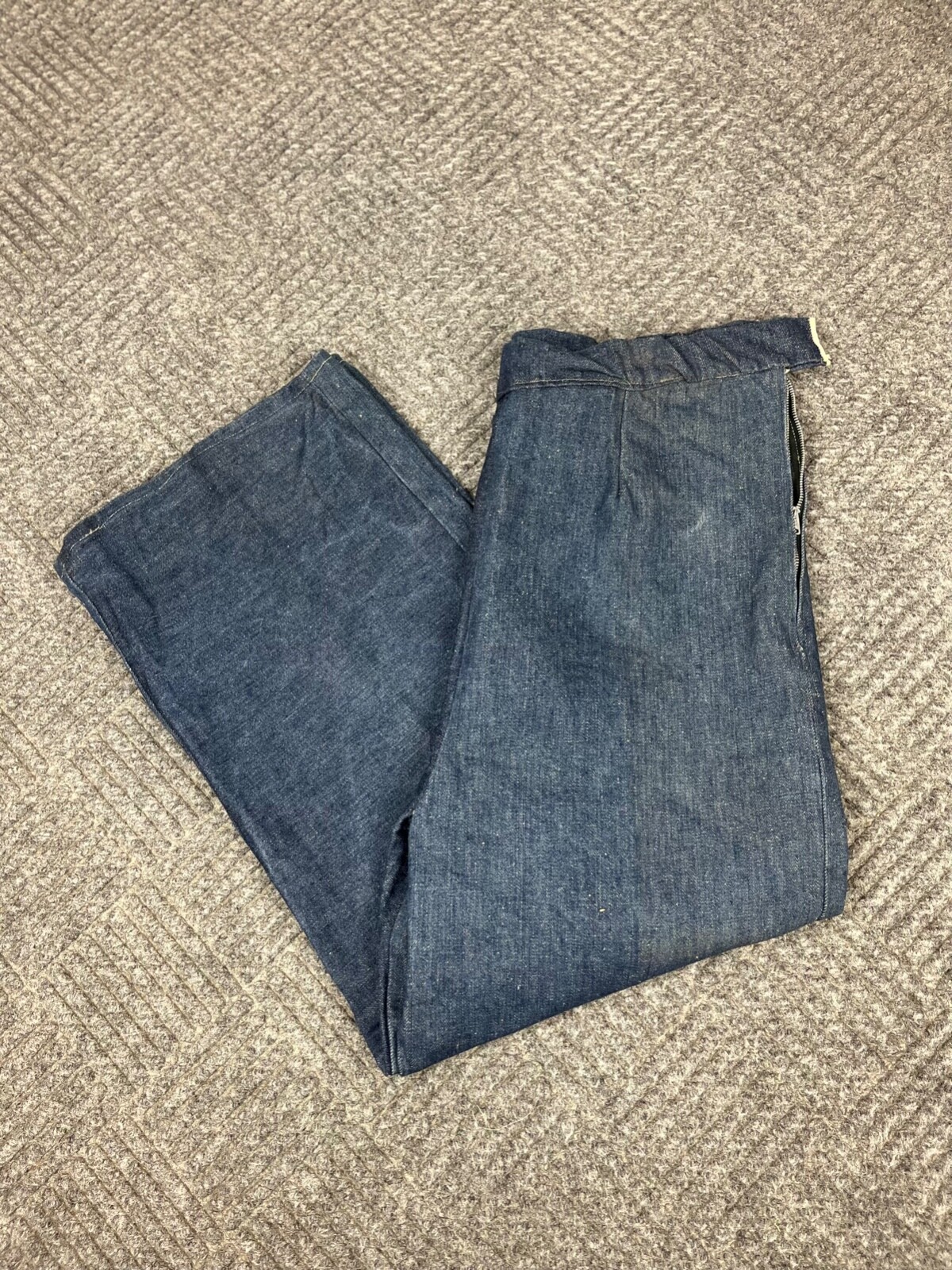 Vintage 1940s Half Selvedge Denim Side Zip Jeans Adul… - Gem