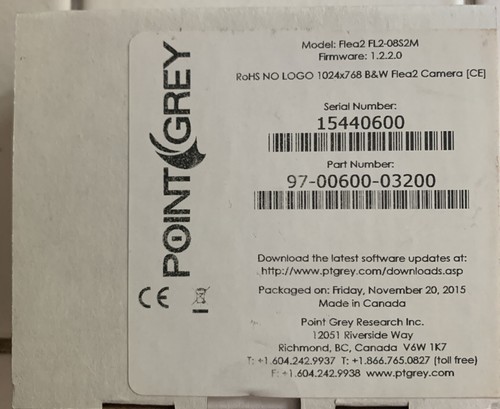 Point Grey (FLiR) Flea 2 FL2-08S2M Camera C-Mount FireWire | eBay