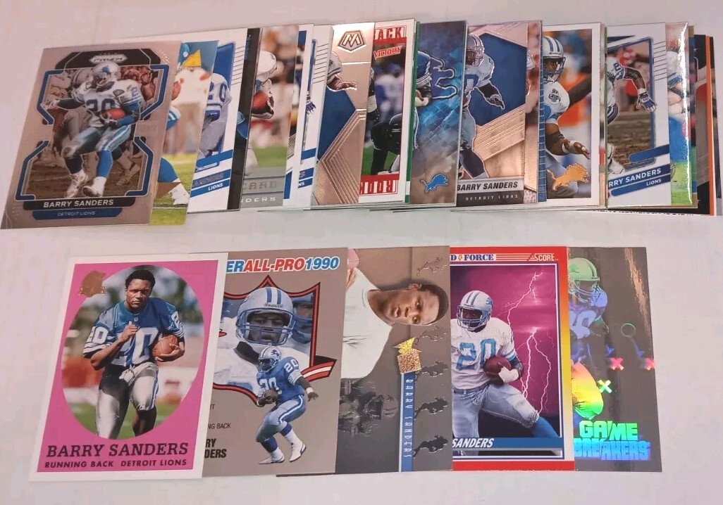(50) CARD BARRY SANDERS LOT!!! DETROIT LIONS STAR!! INSERTS!! MVP!! HOF ...
