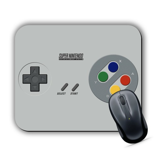 Retro Gaming SNES CONTROLLER Inspired Mouse Mat Pad Nintendo Computer ...