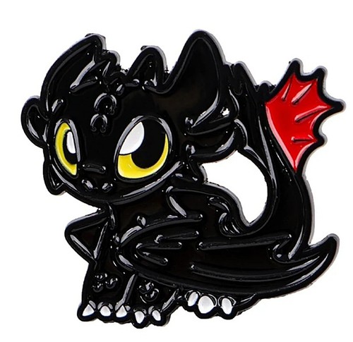 Toothless Dragon Cartoon Character 1.1" Tall Metal Enamel Pin | eBay