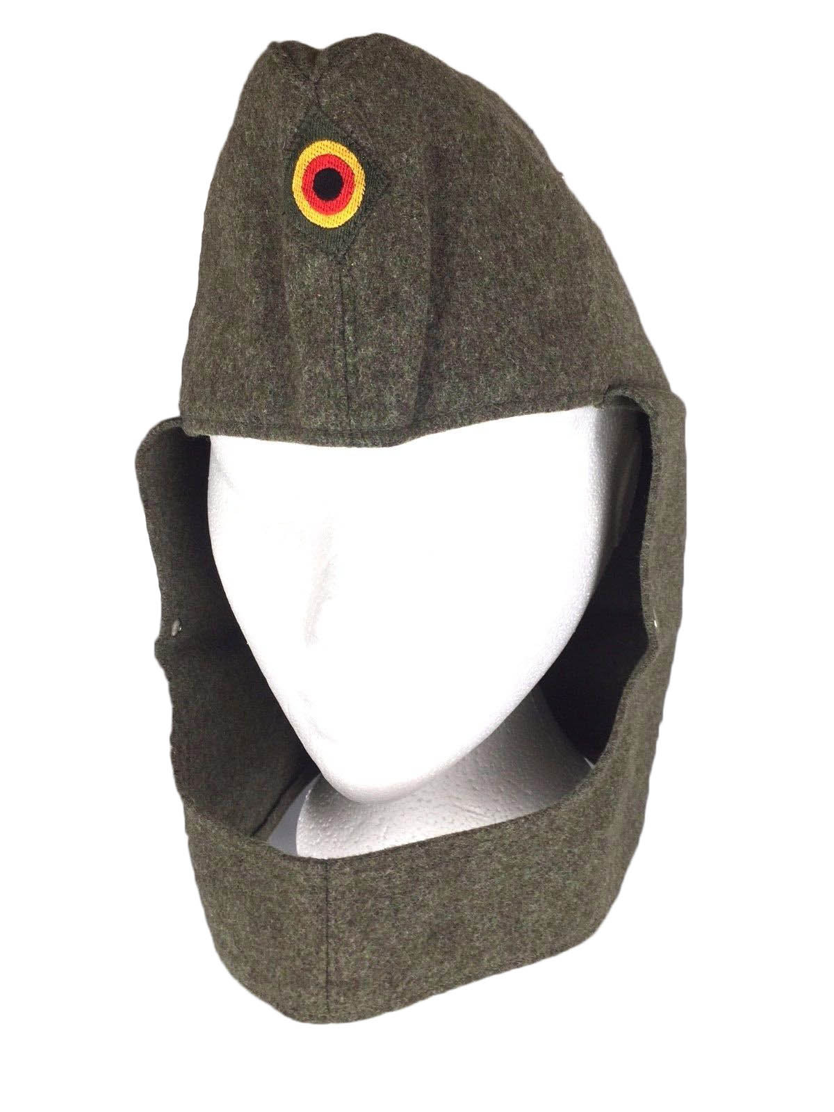 M35 Sidecap Hat Wool Balaclava Schiffchen German WWII Look Khaki Grey ...