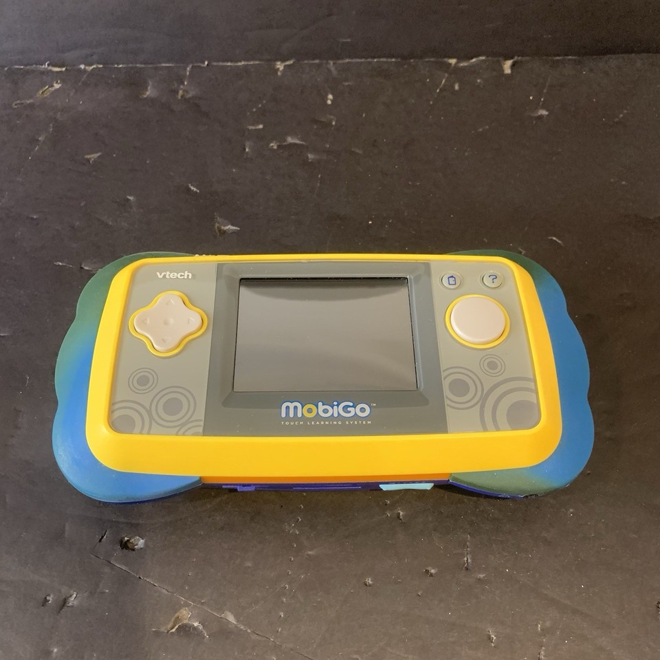 Vtech Mobigo Touch Handheld Learning Game Kids System Blue w/ 5 Games ...