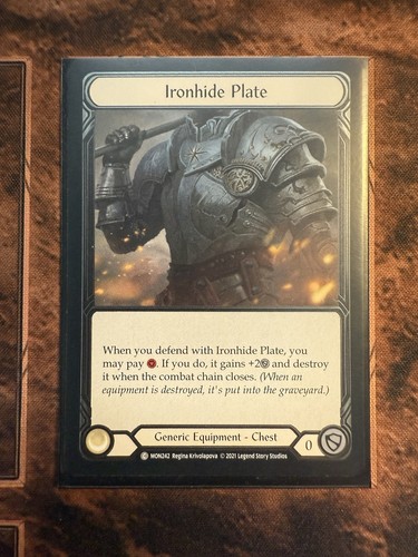 Flesh and Blood TCG Ironhide Plate Monarch MON242 1st Edition Cold Foil ...
