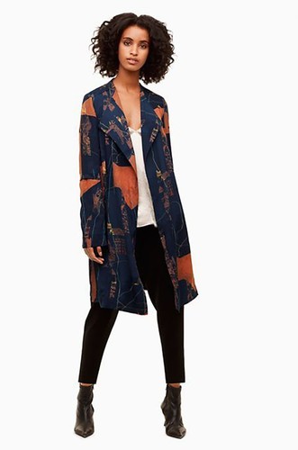 ARITZIA BABATON ABSTRACT ART PRINT QUINCY TRENCH XXS | eBay
