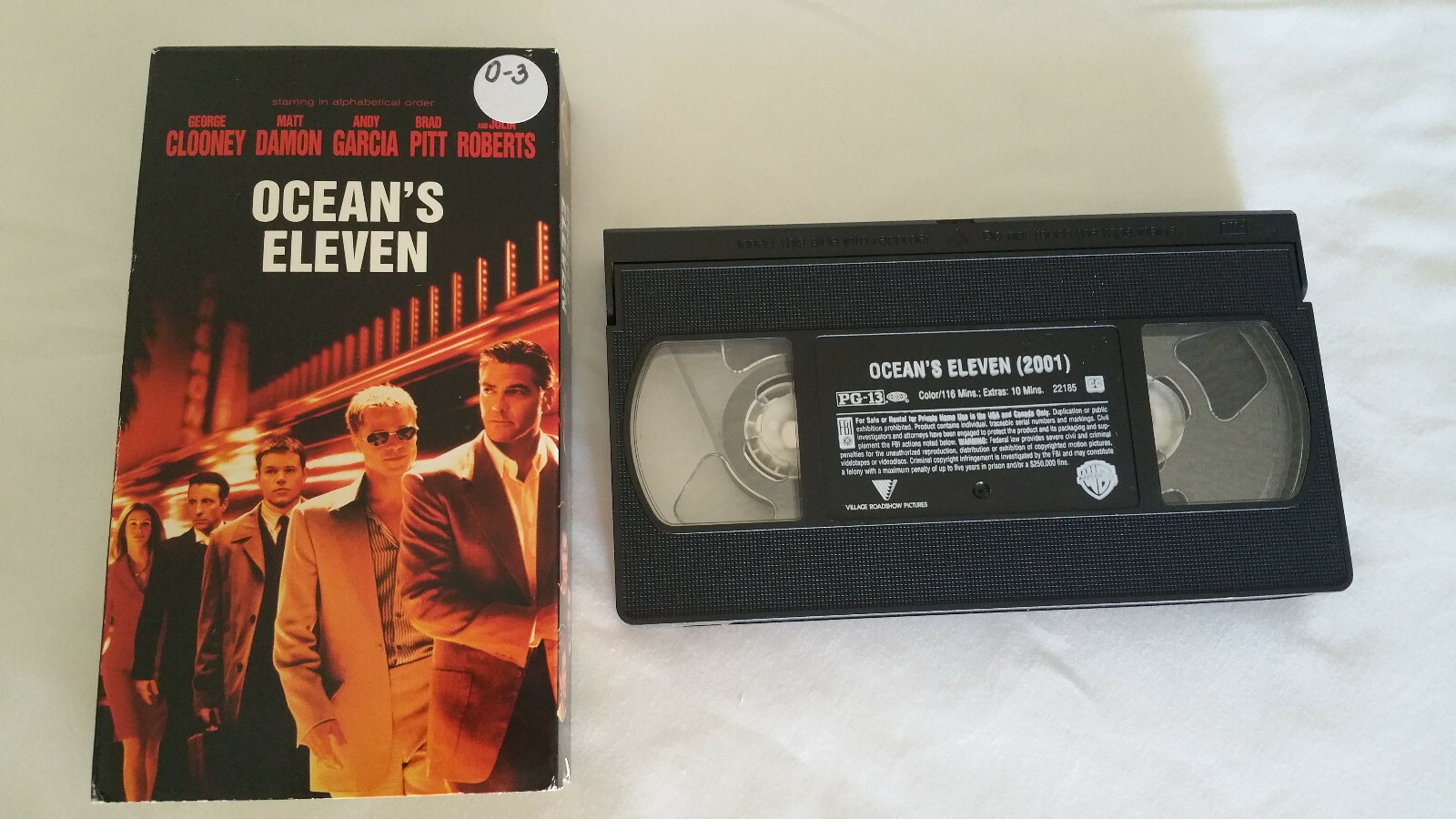 Ocean's Eleven Movie VHS VCR 2001 George Clooney Matt Damon Andy Garcia ...