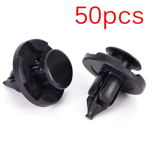 50x6mm Auto Car Bumper Fender Retainer Push Black Plastic Fixed Clips ...