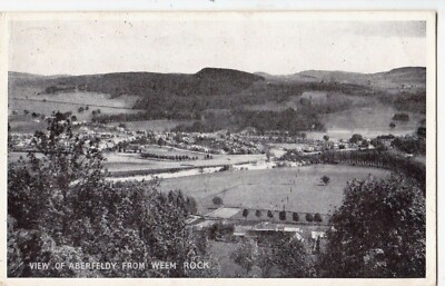 ABERFELDY, PERTHSHIR - VIEW FROM WEEM ROCK B&W POSTCARD (1947) | eBay UK