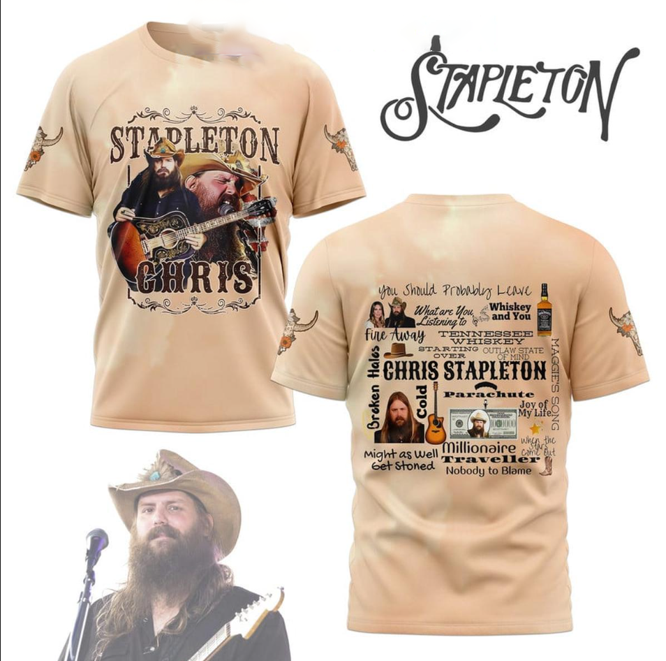Chris Stapleton Millionaire Traveller Nobody To Blame AOP 3D T-shirt | eBay