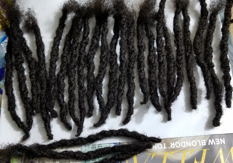 100% nonprocess Human Hair Locks handmade 55 pieces 8-10mm thick 6 ...