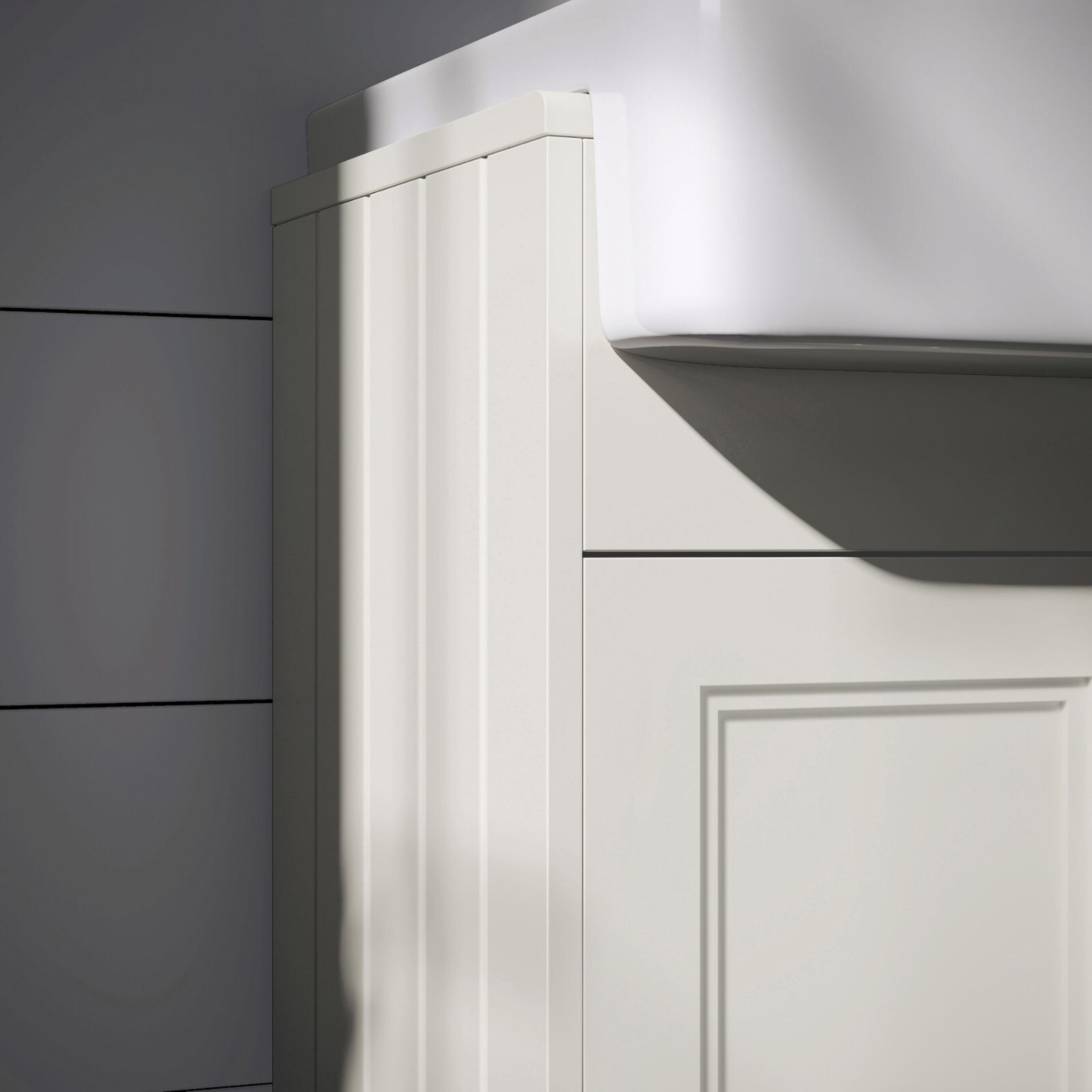 1500mm Traditional Combined Square Chalk White Matt Vanity Unit Toilet ...