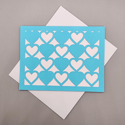 Handmade Anniversary Wedding Greeting Card Light Blue Hearts Blank ...